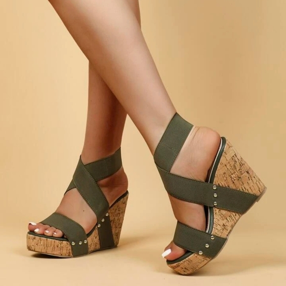 Shoes | Cross Strap Wedge Sandals | Poshmark